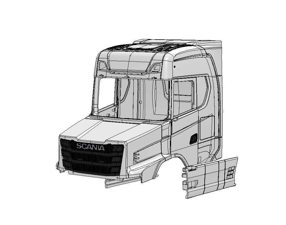 Scania T Series XL "Torpedo" Extended Cabin Conversion Kit - 1/14 Customs